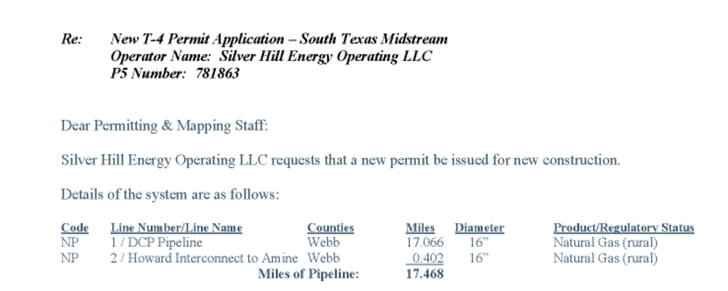 Silver Hill Energy to build 17 mile pipeline Webb County – Oil Gas Leads