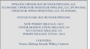 WhiteWater Midstream Bay Runner Pipeline Approval - 145 miles – Oil Gas ...